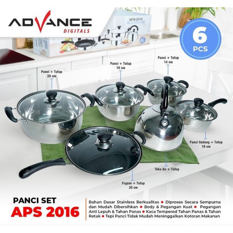 Jual PANCI SET WOK TEKO SIUL SET ADVANCE 6 SET BAHAN STAINLESS STEEL ORIGINAL ADVANCE | Shopee ...