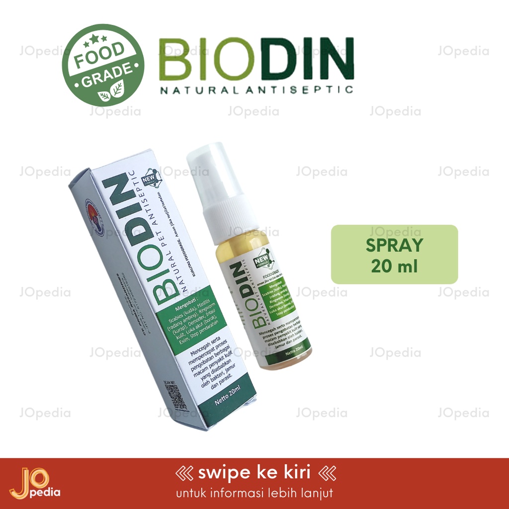 Jual BIODIN SPRAY Obat Jamur Scabies Demodex Luka Kucing Anjing Kelinci ...