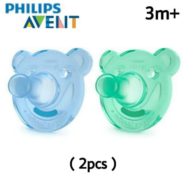 Jual Original Philips Avent Soothie Bear Shape Pacifier 3m+ (Blue ...