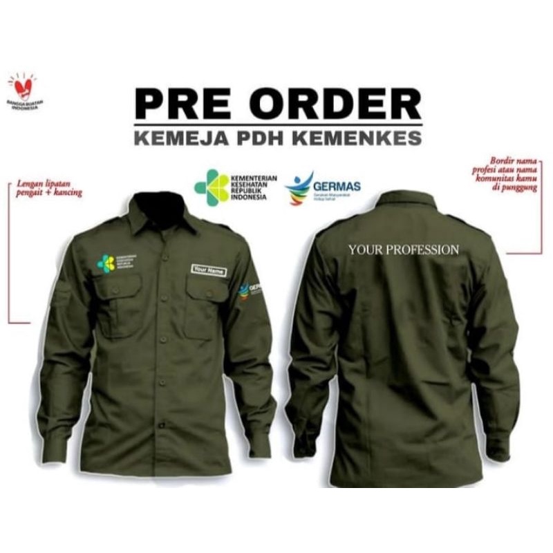 Jual Kemeja panjang custom Bordir/Kemeja lengan panjang PDL PDH/ Kemeja custom Bordir | Shopee ...