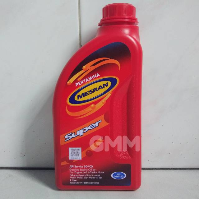 Jual Oli Mesin Pertamina Mesran Super SAE 20W-50 API SG/CD 1 Liter ...