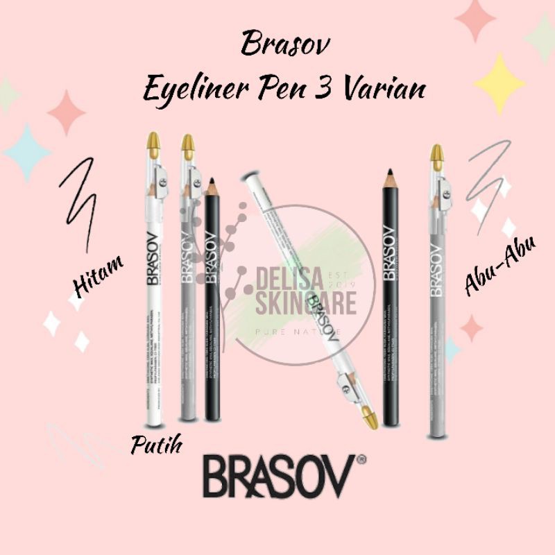Jual Brasov Eyeliner Pencil 3 Varian (White, Black, dan Grey) | Shopee ...