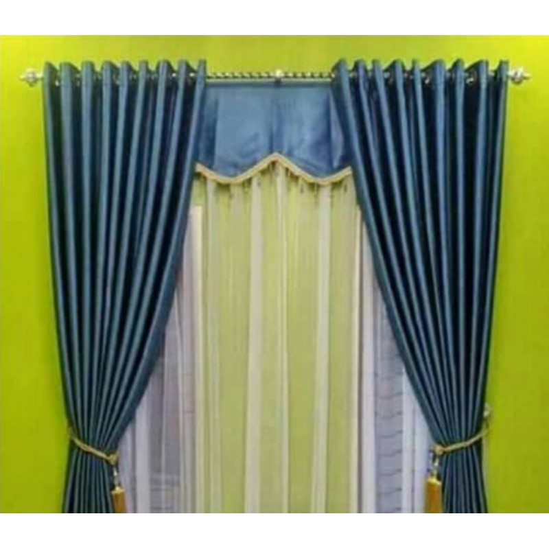 Jual Gorden satu set gorden ruang utama smokring poni lurus minimalis ...