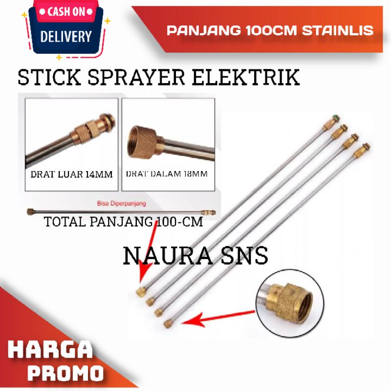 Jual STIK SPRAYER ELEKTRIK KUNINGAN PANJANG 100CM MODEL LURUS / PIPA ...
