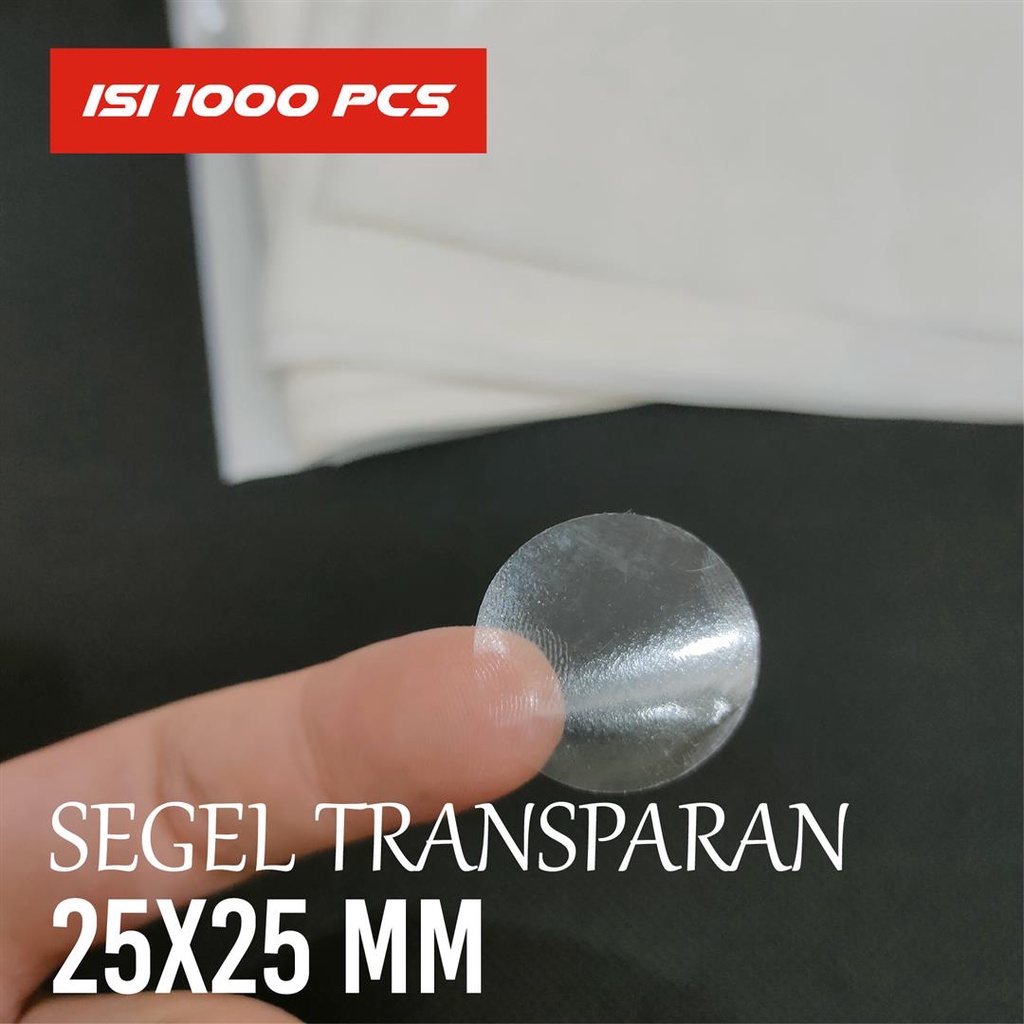 Jual Sticker Bulat Transparan 25 mm Segel Box Packaging Diameter 2.5 cm ...