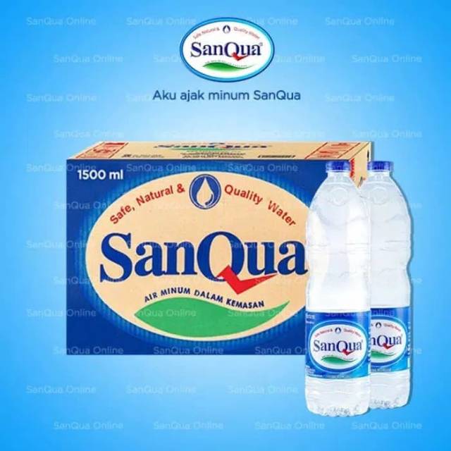 Jual SanQua Air Mineral /Spring Water /Air Minum Dalam Kemasan Botol ...