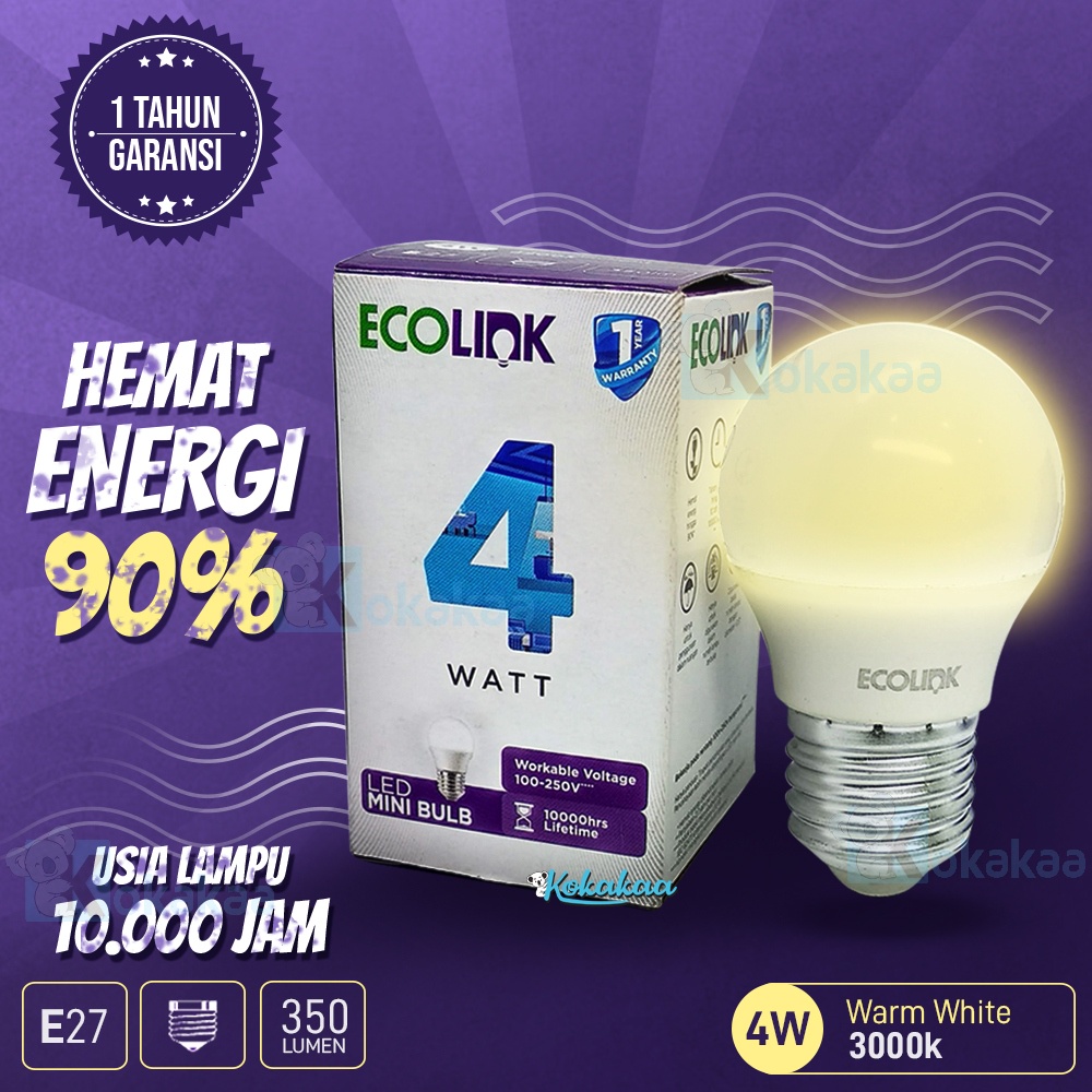 Jual ECOLINK Bohlam Led Mini 4 WATT Untuk Lampu Hias Kuning Gading ...
