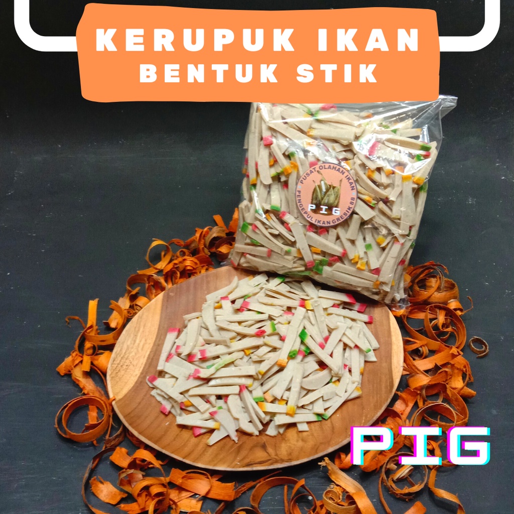 Jual Kerupuk ikan laut berbentuk stik/pentol korek mentah berat 500gram ...
