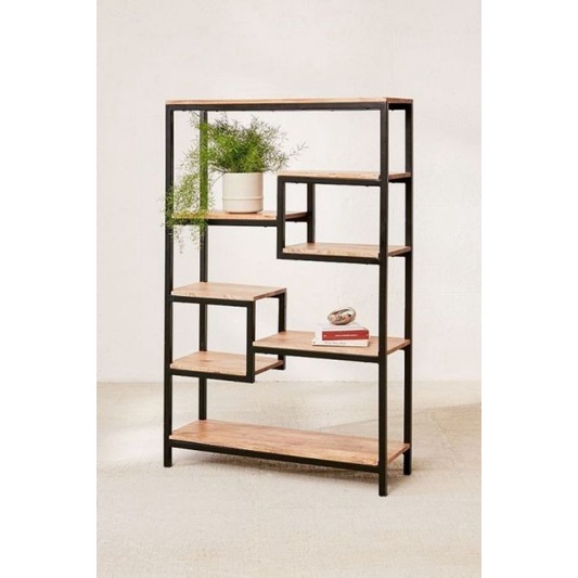 Jual rak besi minimalis kombinasi kayu dan besi Aesthetic scandanavian ...