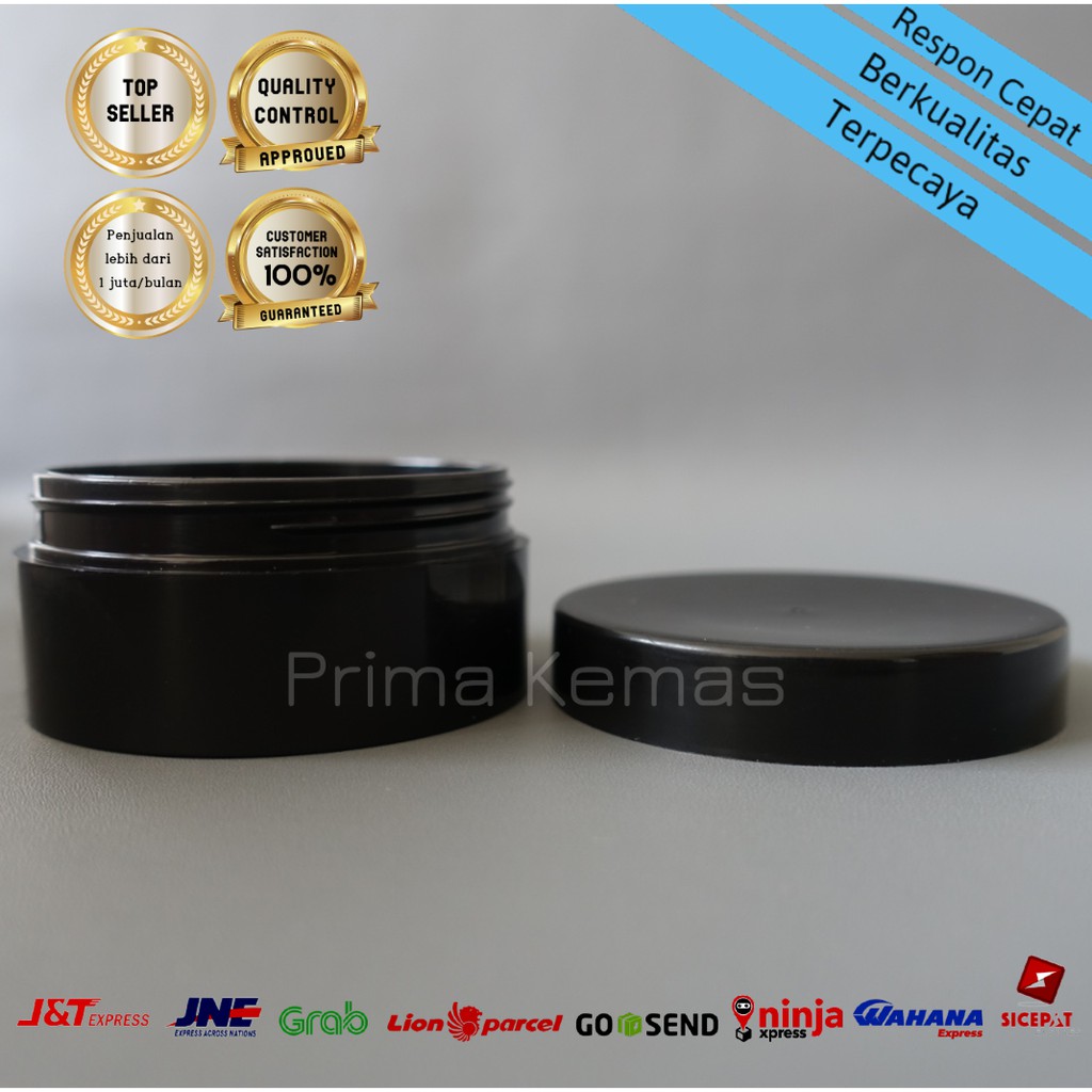 Jual Kemasan Pot Lulur / Jar - kemasan kosmetik - Pot Lulur 50 gr Hitam ...