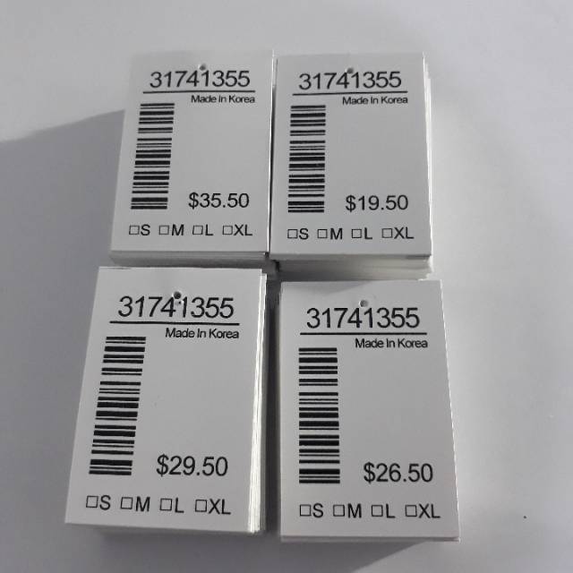 Jual Hangtag barcode harga campur random ,bonus tali, label harga price ...