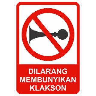 Jual Rambu Dilarang Membunyikan Klakson - Kotak 35cm x 50cm Plat ...