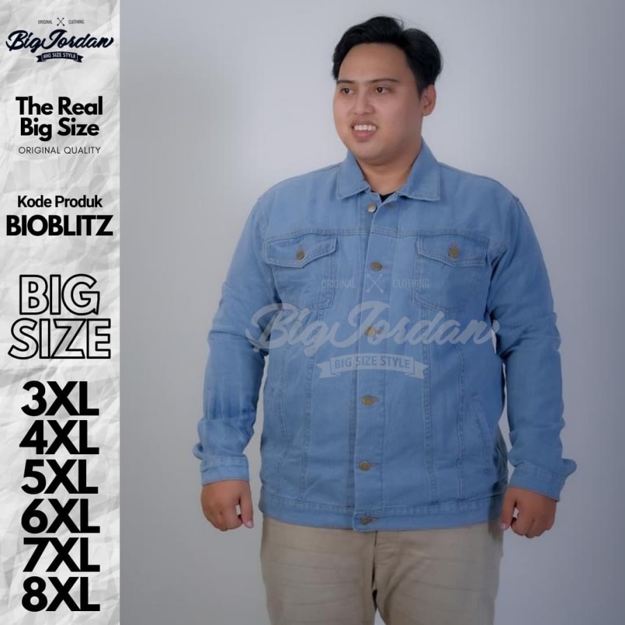 Jual jaket jeans big size pria 4xl 3xl 2xl jaket jeans wanita ukuran jumbo 5XL 6XL 7XL 8XL jaket ...