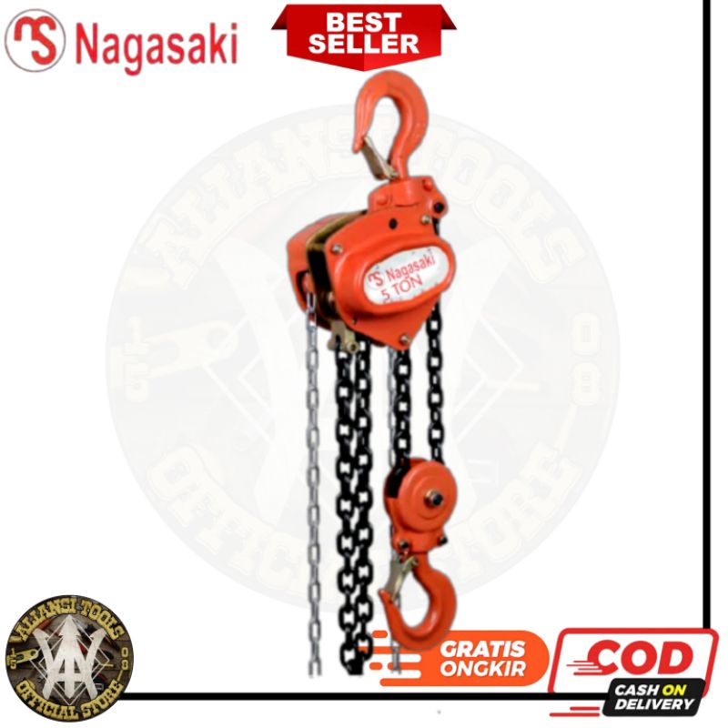 Jual Chain Block Takel Manual NAGASAKI Original JAPAN Kapasitas 5 Ton x ...
