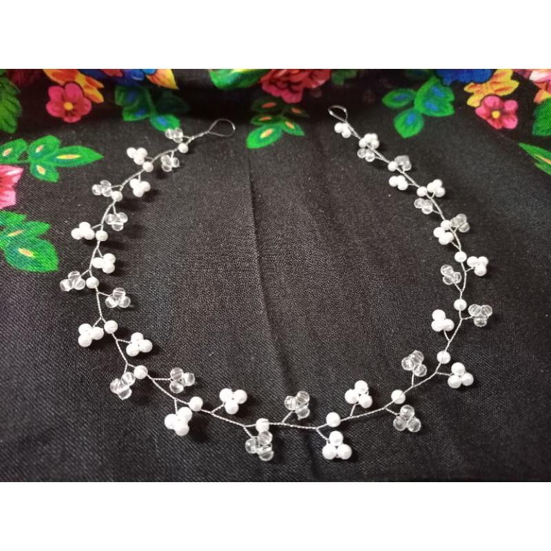 Jual Headpiece aksesoris hijab payet kawat kombinasi mutiara padi bulat ...