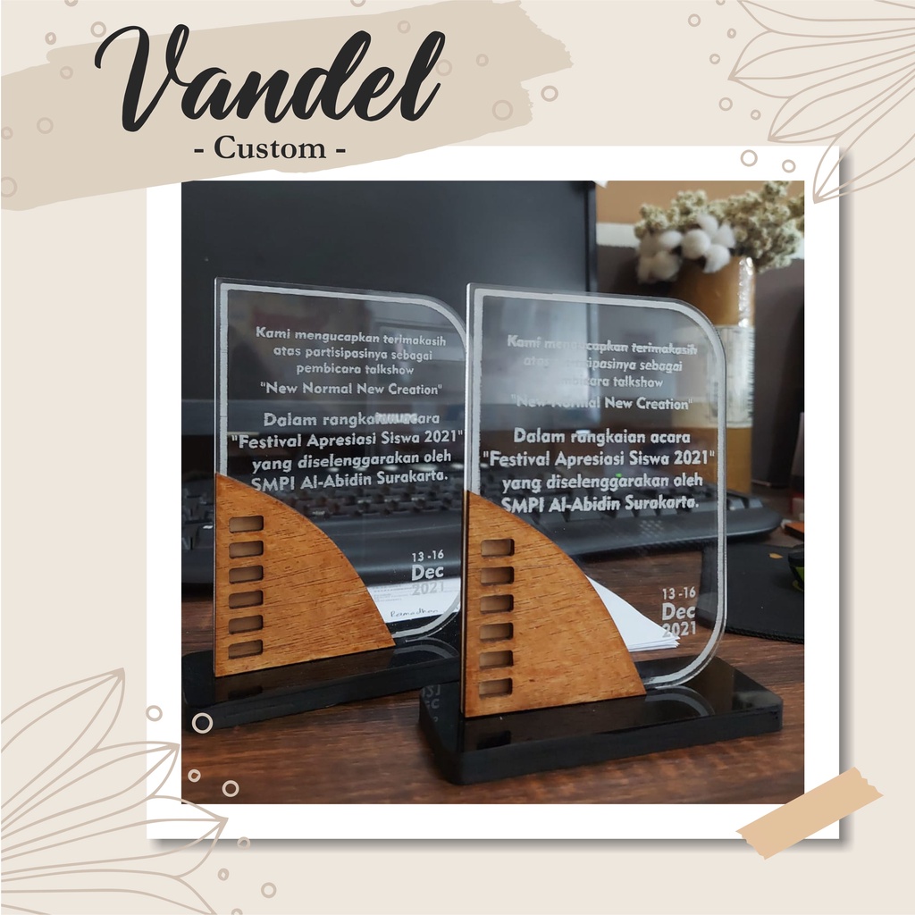 Jual Kreasikayukuu Plakat Akrilik / Vandel Akrilik Kombinasi Kayu ...