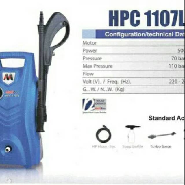 Jual multipro HPC 1107LT high pressure cleaner washer mesin pencuci ...