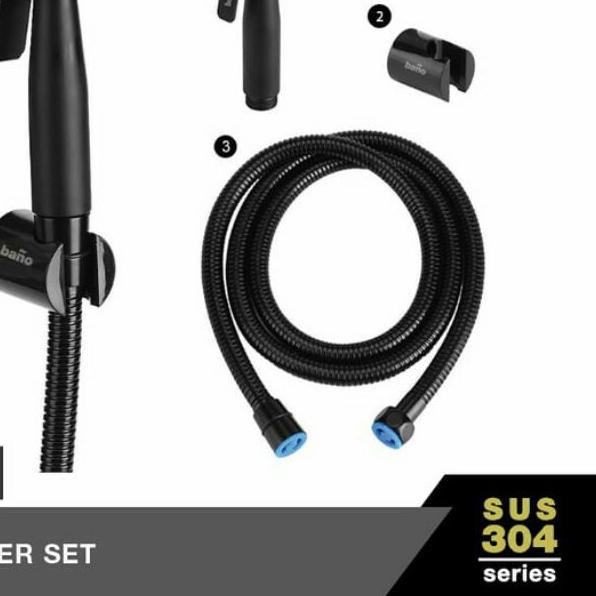 Jual Jet shower stainless sus 304 hitam "ORIGINAL BANO" / toilet shower ...