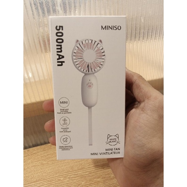 Jual MINISO mini fan rechargeable 500mAh | Shopee Indonesia