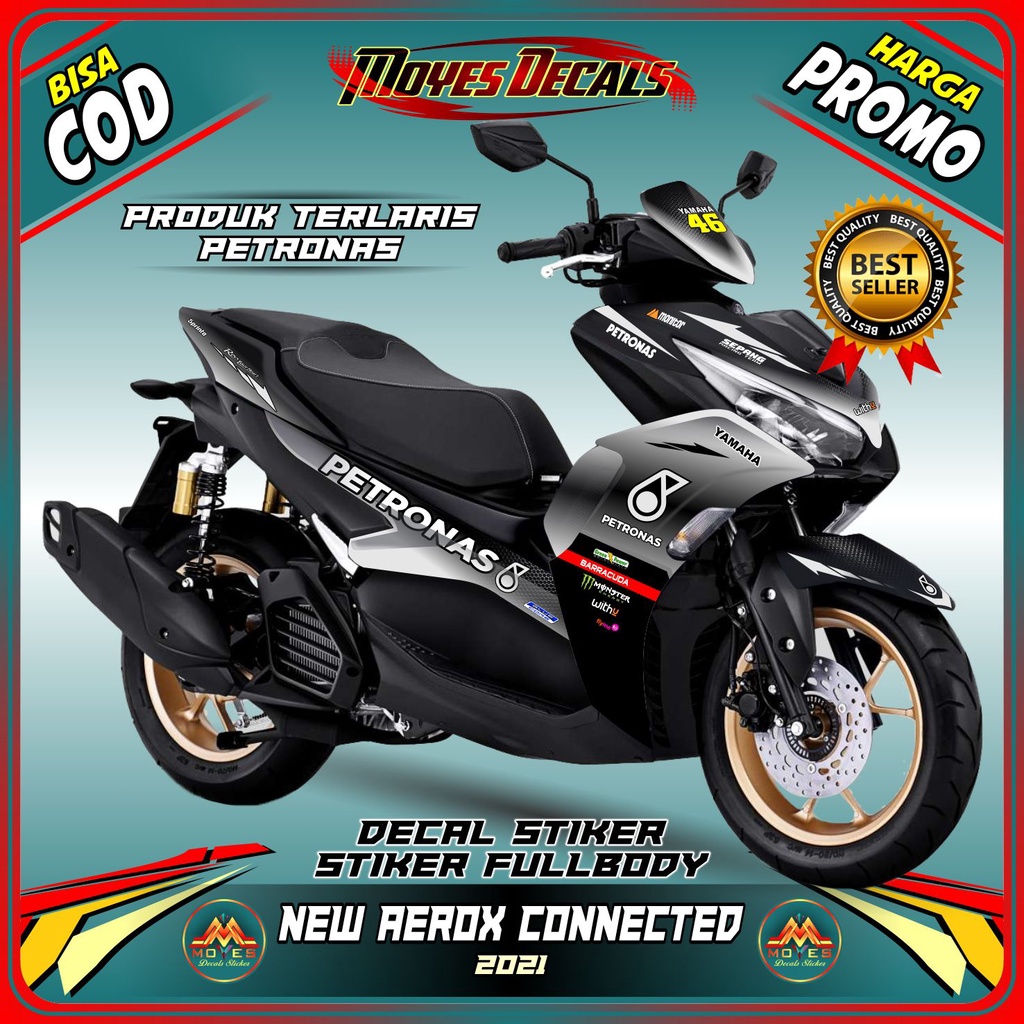 Jual decal motor new aerox siker motor new aerox petronas silver full ...