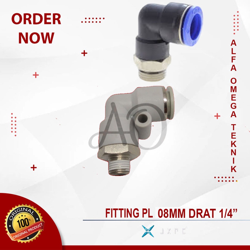 Jual FITTING ELBOW NEPEL PNEUMATIC PL 8-02 MODEL L SELANG 8MM DRAT 1/4 | Shopee Indonesia