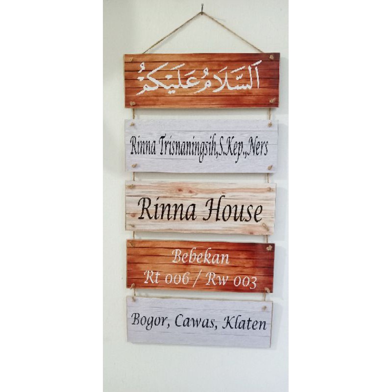 Jual NO RUMAH MDF SIGN BOARD 5 SUSUN | Shopee Indonesia