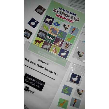 Jual Matching Game/Permainan Edukatif/Menyamakan Gambar/Kartu Kata ...