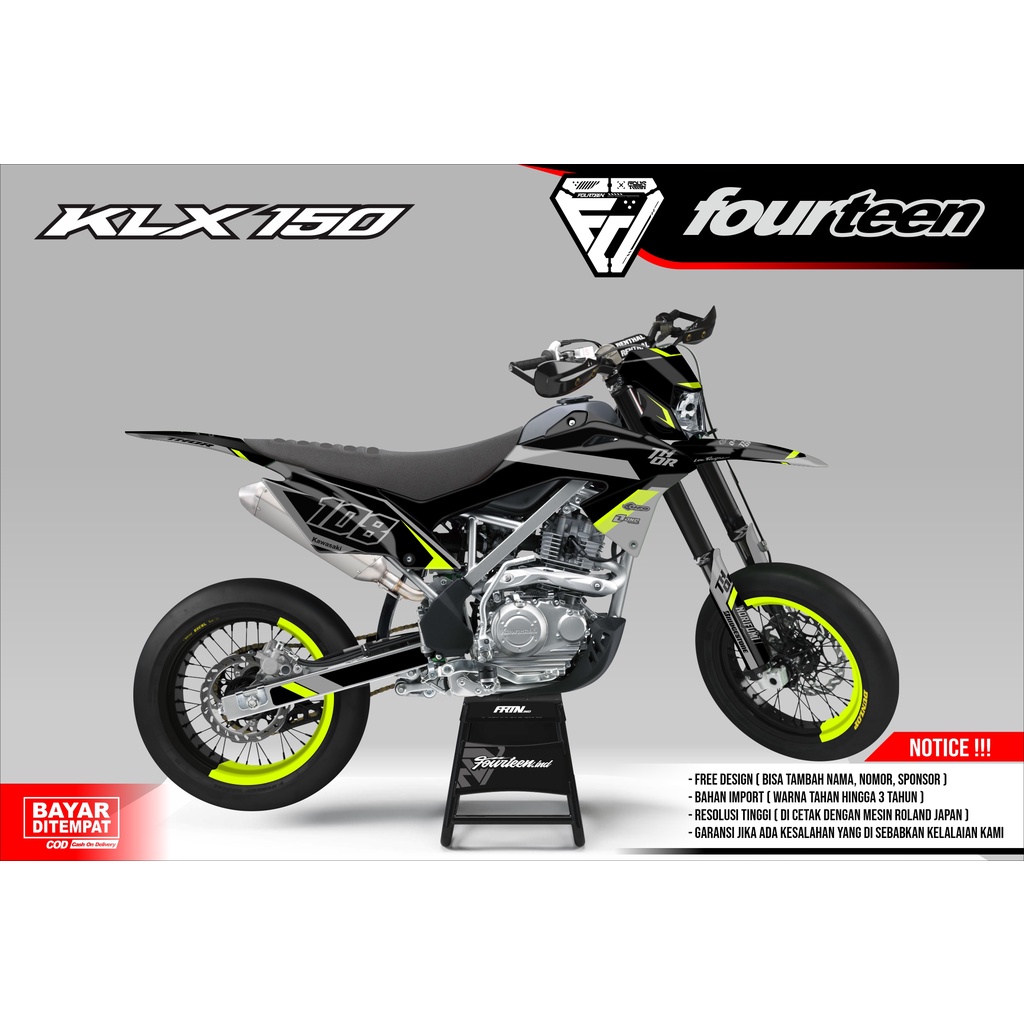 Jual DECAL KLX 150 BF - stiker dekal klx full body custom ABU IJO ...
