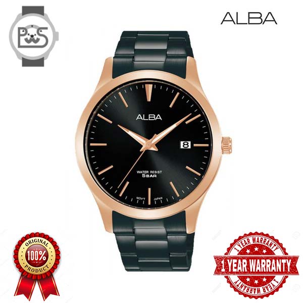Jual Jam Tangan ALBA Pria Classic Hitam Rose Gold AS9M30 Original ...