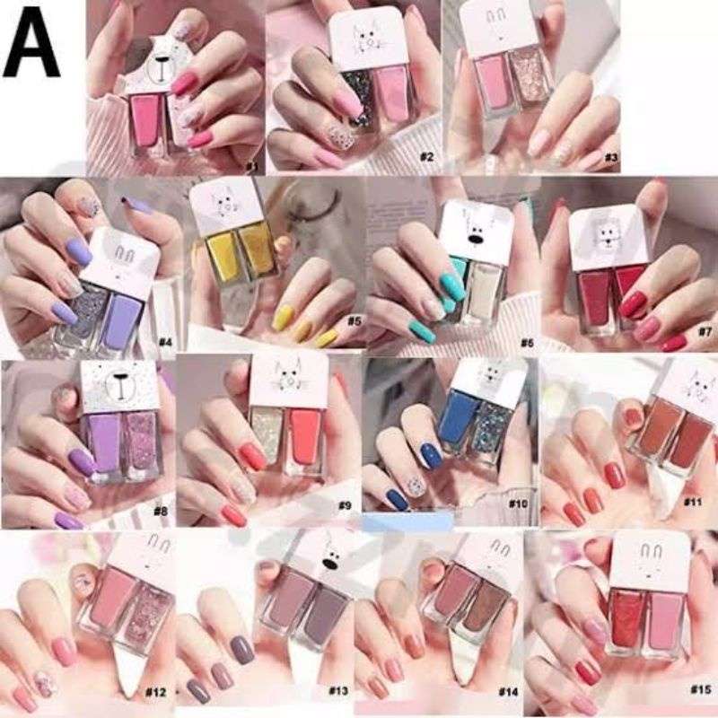Jual Kutek 2in1 HALAL 2 Tone Kutek Korea (cat kuku) | Shopee Indonesia