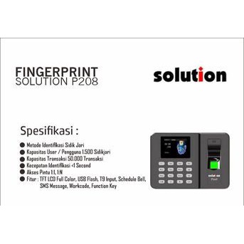 Jual Fingerprint Solution P208 - Finger Print - Mesin Absensi Sidik Jari | Shopee Indonesia