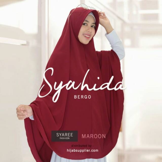 Jual Bergo Syahida L Antem Hijab Polos Syaree Fashion | Shopee Indonesia