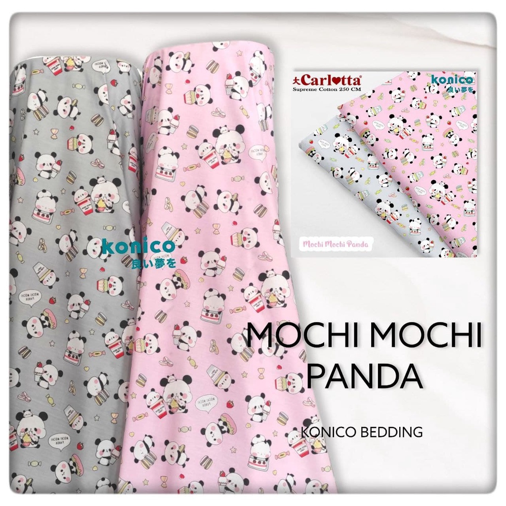 Jual KONICO Bahan Kain Sprei katun Motif tabur Anak MOCHI MOCHI PANDA | ELBHE STAR CATRA GROW ...