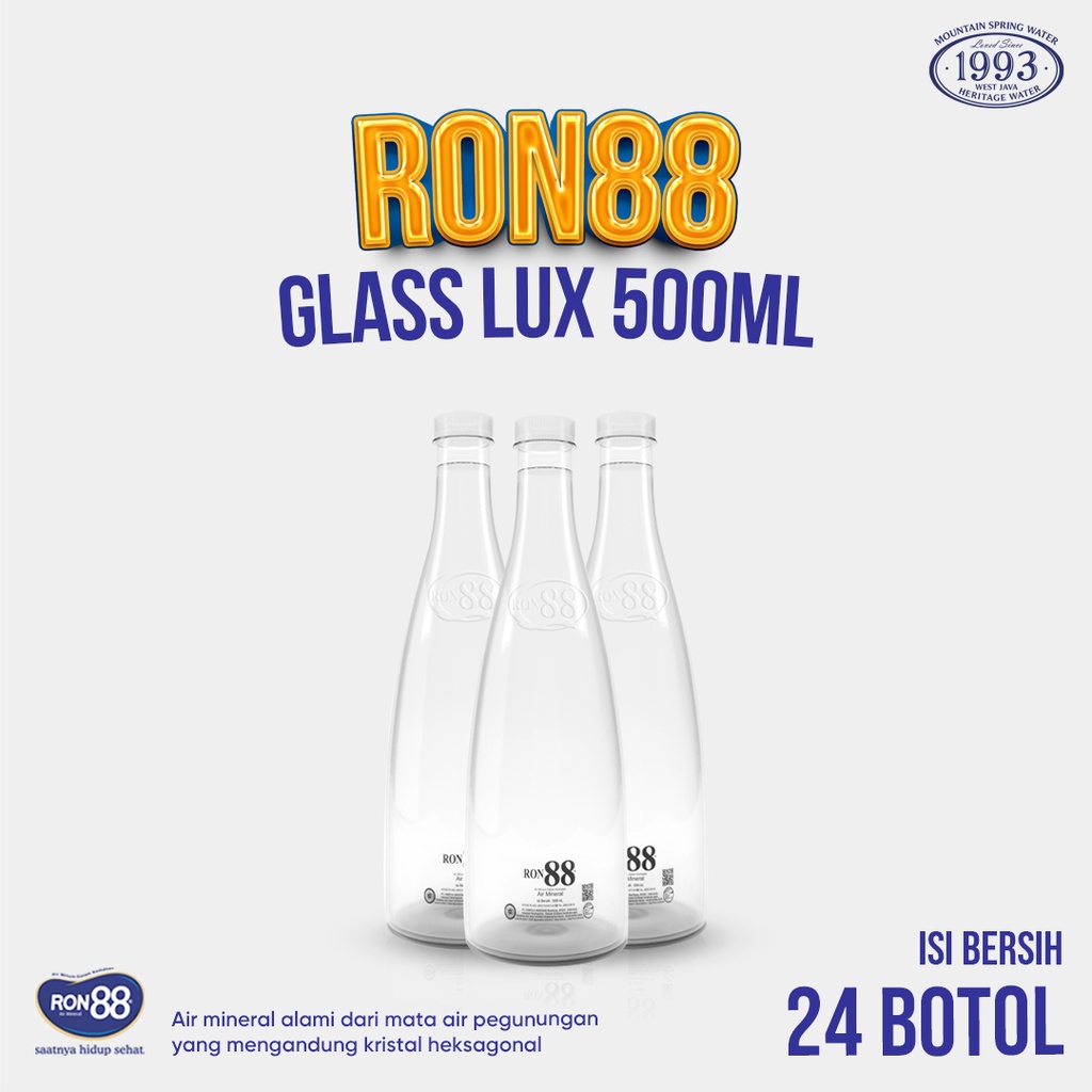 Jual Ron88 Air Mineral botol Glass Lux 500Ml | Shopee Indonesia