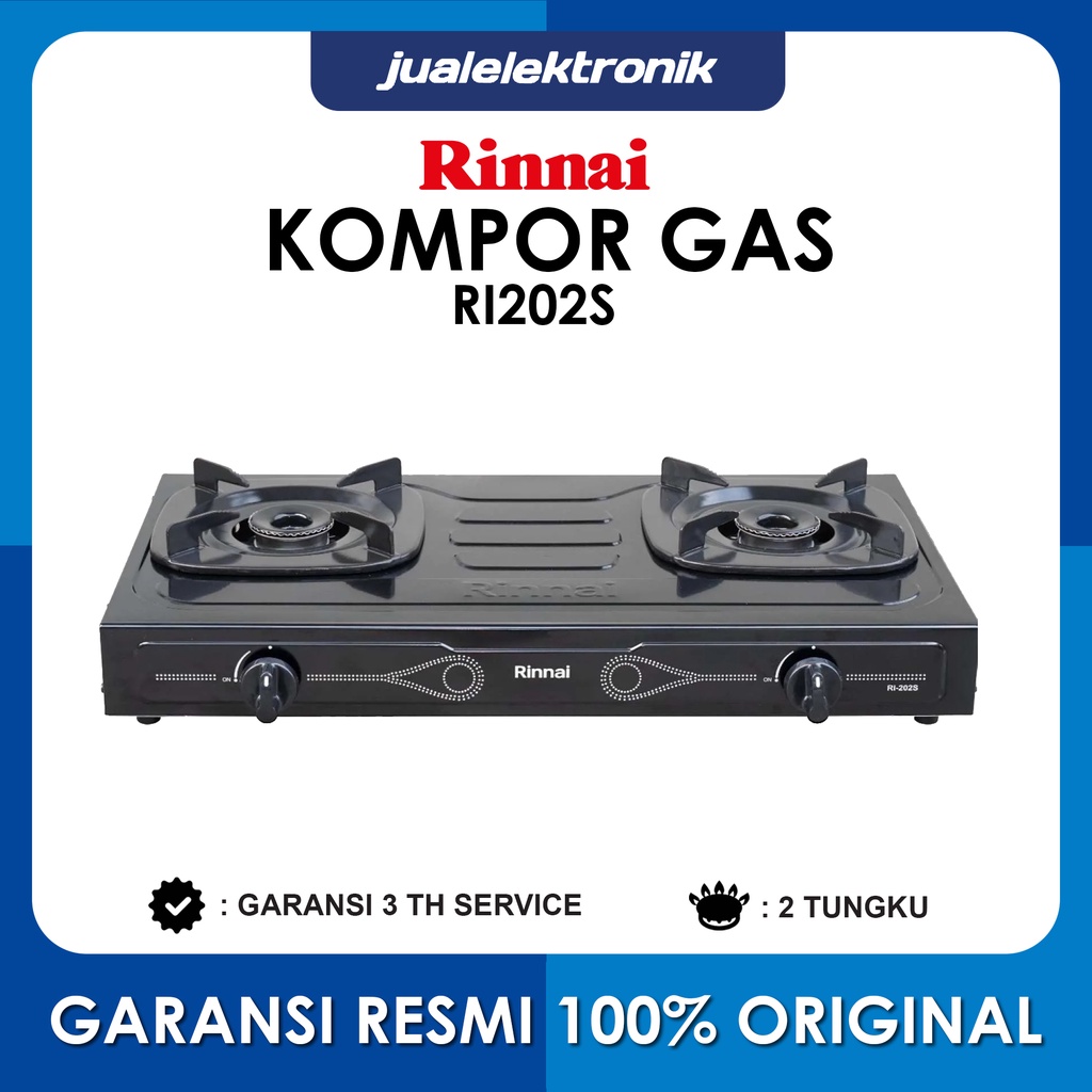 Jual Rinnai RI202S RI 202 S – Kompor Gas 2 Tungku Cooker Stove Top ...