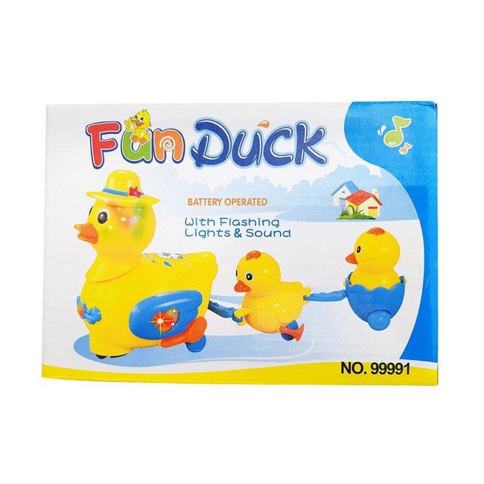 Jual Mainan Anak - Fun Duck Bebek Jalan Flashing Light Sound Kuning ...
