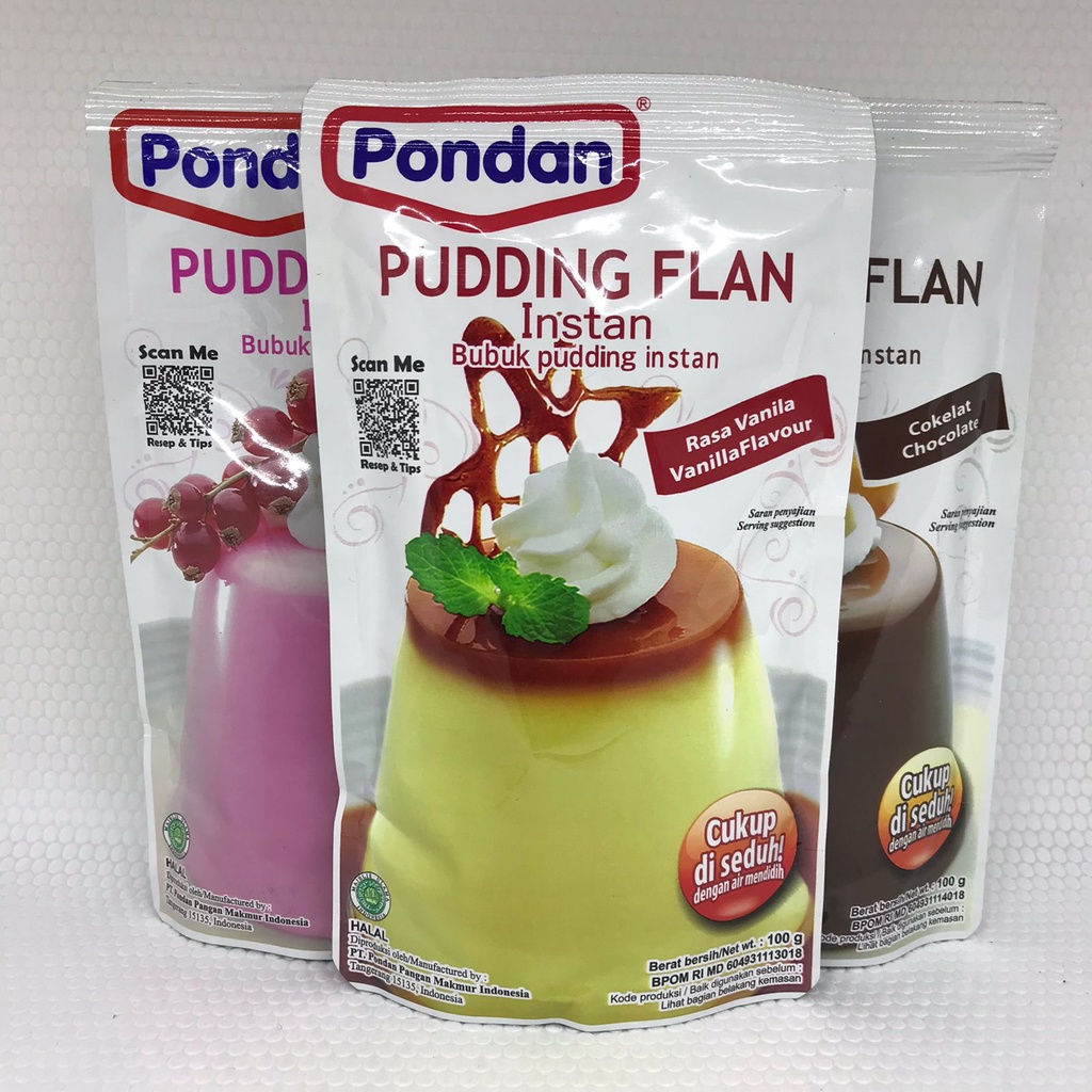 Jual Pondan Pudding Flan 100gr/ Pudding Vanila/ Pudding Cokelat ...