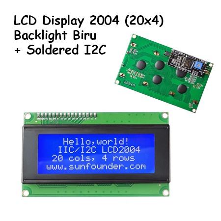 Jual LCD Display 2004 With I2C IIC Module Backlight Modul 20x4 ...