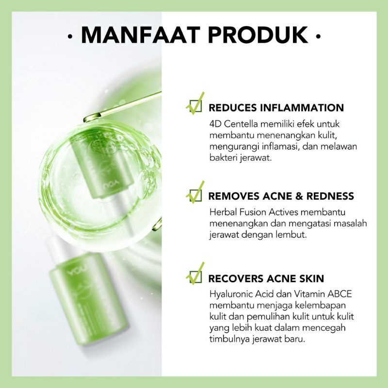 Jual YOU Acne Plus Cica Herbs Derma Solution | ACNEPLUS Toner Spot Care ...