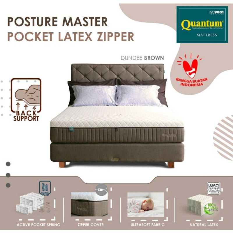 Jual Quantum Kasur Orthopedic Posture Master POCKET LATEX Zipper White ...