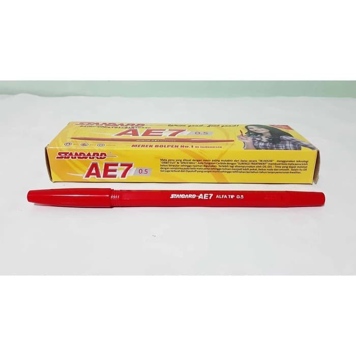 Jual Pulpen Standard AE7 - Merah , Hitam & Biru | Shopee Indonesia
