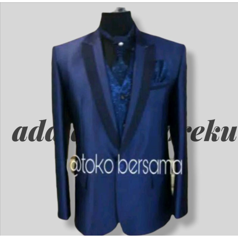 Jual Jas pengantin biru dongker /jas wedding akad premium/jas formal ...