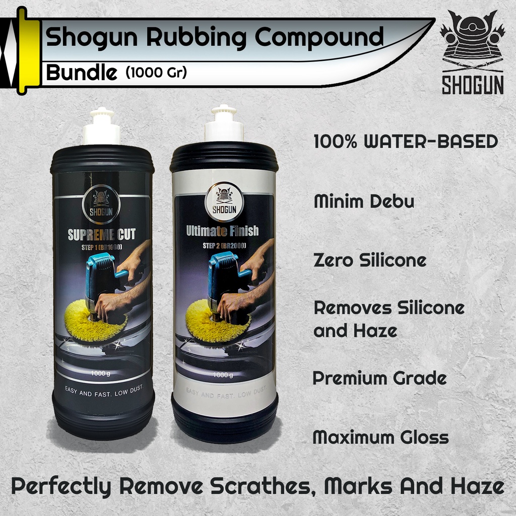 Jual BUNDLING Shogun Rubbing Compound STEP 1 DAN 2 (1000gr) | Shopee ...