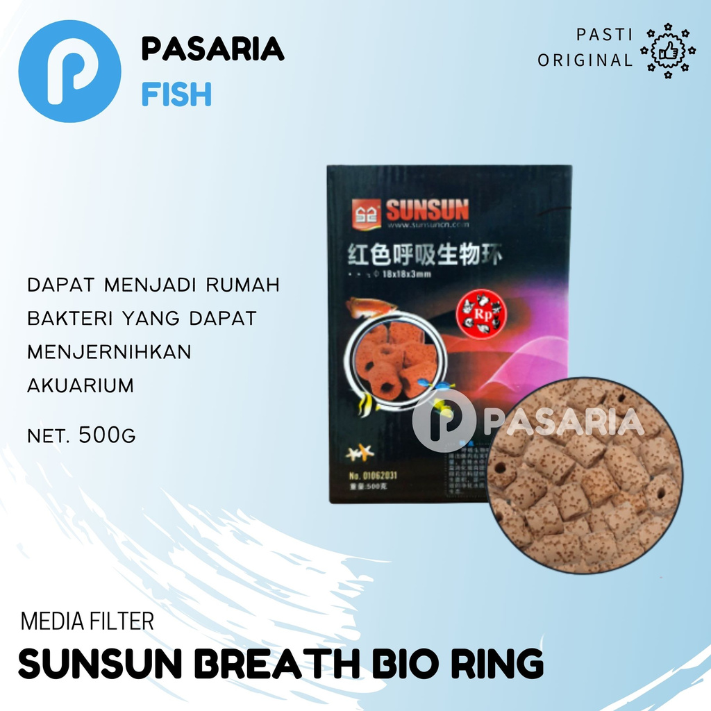 Jual SUNSUN BIORING BREATH 500gr Media Filter Bio Ring/Rumah Bakteri ...