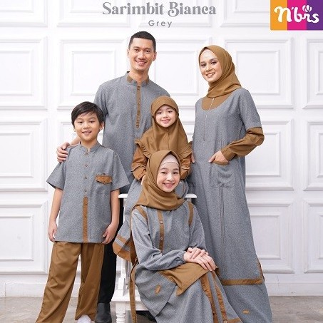 Jual [SARIMBIT NIBRAS TERBARU 2021] BIANCA GREY COUPLE NIBRAS GAMIS KOKO | Shopee Indonesia