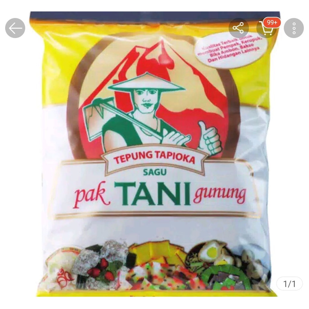 Jual Tepung Tapioka Cap Pak Tani Gunung / Gajah tani 500gram | Shopee ...