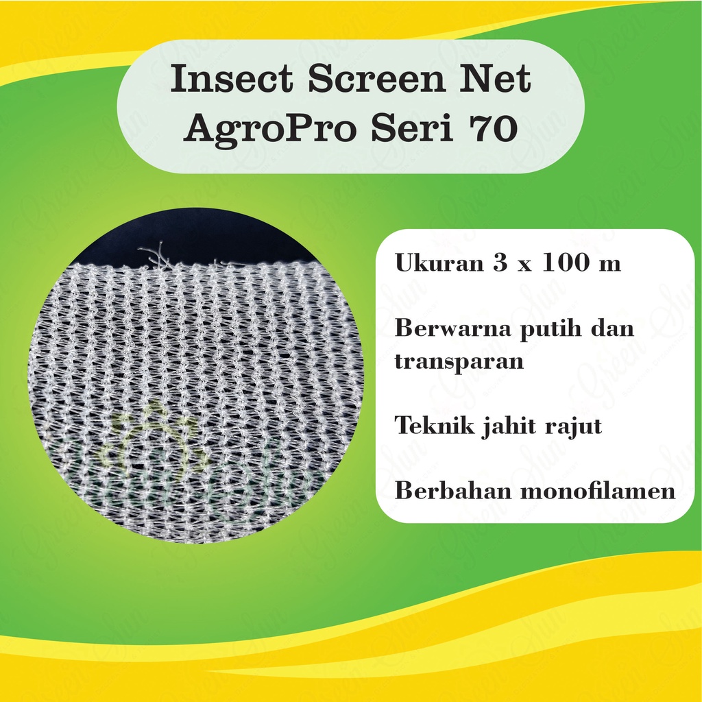 Jual Insect Screen Net AgroPro (3 x 100 m, Mesh 66) - Penghalang Hama ...