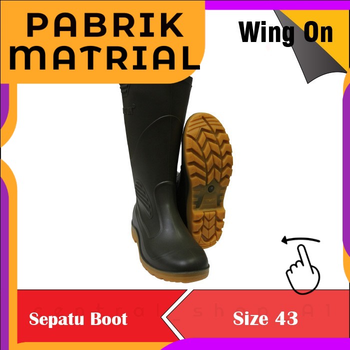 Jual alat Sepatu Boots Panjang Hijau WING ON Sepatu Berkebun Sepatu ...