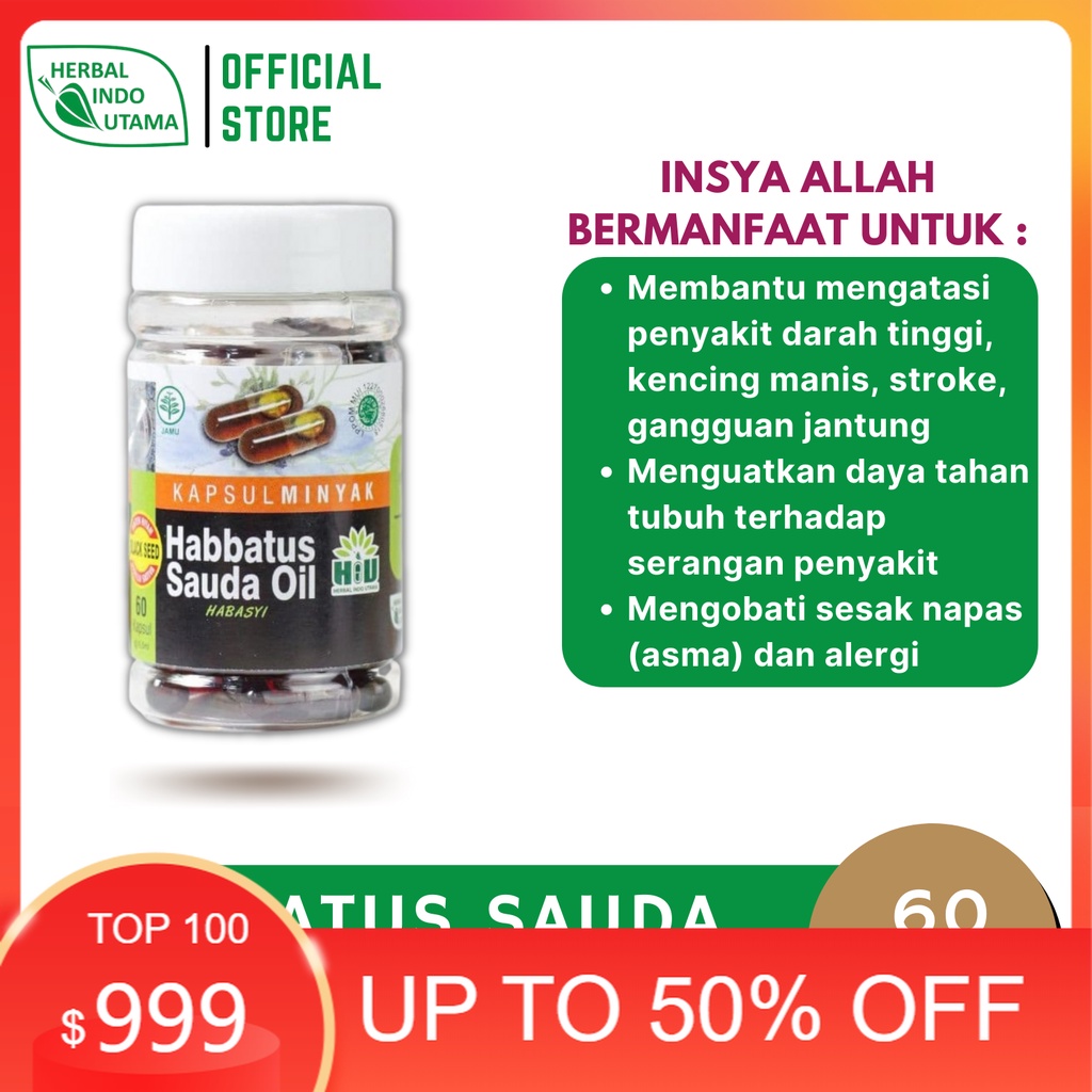 Jual 60 KAPSUL HABBATUS SAUDA BLACK SEED OIL | Meningkatkan Immunitas ...