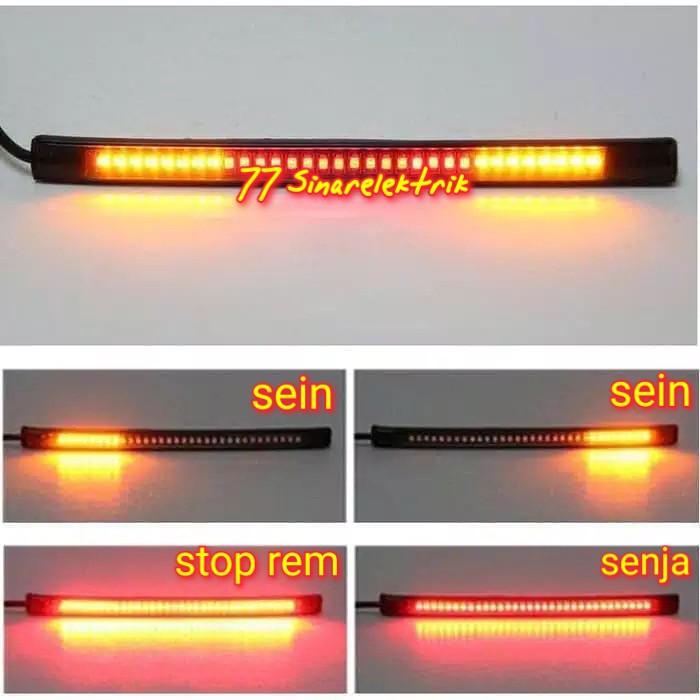 Jual Lampu LED Strip Stop Rem 3 in 1 Sein 20cm Led Fleksibel DRL 20cm ...